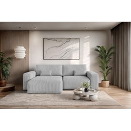 Ecksofa OTTO HOME, B:265cm H:89cm T:159cm, grau, 100% Polyester, Wohnzimmer, Sofas, "MATTS Schlafsofa mit Bettkasten, Maße B/T/H: 265/159/89 cm",