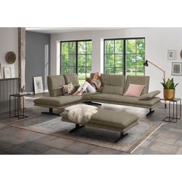 Ecksofa W.Schillig, B:284cm H:94cm T:224cm, schwarz, Flachgewebe S22 (100% Polyester), Wohnzimmer, Sofas, "broadway, Designsofa, toller Sitzkomfort,