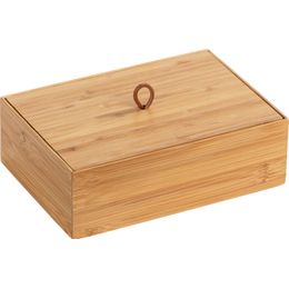 Aufbewahrungsbox Wenko, B:22cm H:7cm T:15cm, beige, Bambus, Kinderzimmer, Aufbewahrungsboxen, "Terra", mit Deckel und praktischer Schlaufe