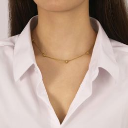 Firetti Damen Herzkette "Schmuck Geschenk Edelstahl Halsschmuck Halskette Ankerkette Herz", Edelstahl, L: 44, gold, Edelstahl, Halsketten, mit
