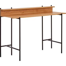 Schreibtisch Inosign, B:120cm H:85,5cm T:46cm, schwarz, B&uuml;ro, Tische, "Knur", Arbeitsplatte Akazie Dekor, geeignet f&uuml;r das Home office, Laptoptisch