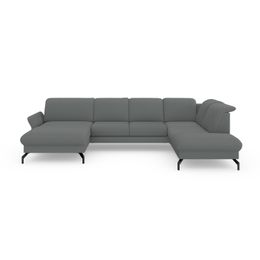 Sit & More Wohnlandschaft SIT & MORE, B:338cm H:84cm T:207cm, grau, Sofas, "Fashion U-Form", wahlweise mit Kopfteilverstellung, Vorziehsitz, motorisch,
