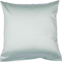 Kissenbezug Janine, B:80cm L:80cm, gr&uuml;n, Mako-Satin, Mako-Satin, Kissenbez&uuml;ge, "Colors Mako Satin", mit Rei&szlig;verschluss, uni Kissenh&uuml;lle, feinf&auml;dig,
