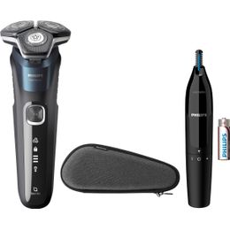 Philips Elektrorasierer "Shaver Series 5000 S5889/11", grau, B:16,4cm H:24,5cm T:9,2cm, Elektrorasierer, Nasen- und Ohrenhaartrimmer, Etui, mit