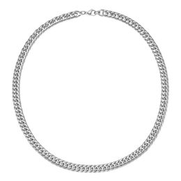 Firetti Damen Panzerkette "Schmuck Geschenk Edelstahl Halsschmuck Halskette 9,6 mm breit", Edelstahl, L: 60 B: 9,6mm, silber, Edelstahl, B:9,6mm,