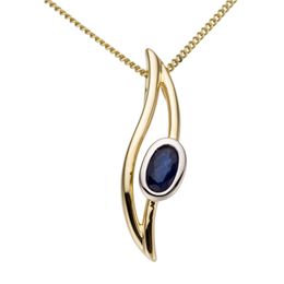 Firetti Damen Kettenanhänger "Schmuck Geschenk Gold 333 Halsschmuck Anhänger für Halskette", Gelbgold 333, 1,05 g, blau, Gelbgold 333,