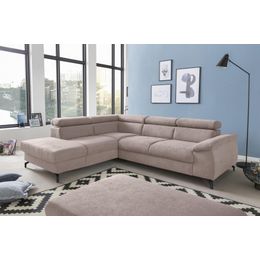 Ecksofa COTTA, B:249cm H:72cm T:207cm, braun, Microfaser (100% Polyester);Flachgewebe (100% Polyester), Wohnzimmer, Sofas, "Kitty L-Form, B: 249 cm",
