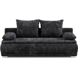 Schlafsofa WERK2, B:206cm H:88cm T:91cm, grau, 100% Polyester, Jugendzimmer, Sofas, "Biggi komfortabel & elegant, Schlaffunktion, Bettkasten, Breite