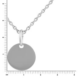 Vivance Damen Kette mit Anh&auml;nger "925 Silber rhodiniert 12mm", 42+3cm, Silber 925 (Sterlingsilber), L: 45 B: 12mm, wei&szlig;, Silber 925 (Sterlingsilber),