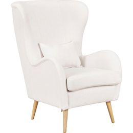 Sessel Home Affaire, H:118cm T:94cm, beige, Samtcord (92% Polyester 8% Polyamid);Struktur (100% Polyester);Struktur Hahnentritt (100%