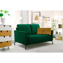 2-Sitzer Home Affaire, B:145cm H:85cm T:85cm, grün, 100% Polyester, Sofas, "Xeen", mit feiner Steppung und Keder