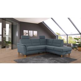 Ecksofa Home Affaire, B:236cm H:89cm T:212cm, blau, 100% Polyester;Struktur (100% Polyester);Luxus-Microfaser in Lederoptik (100% Polyester),
