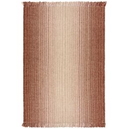 Teppich FLAIR RUGS, B:200cm H:8mm L:290cm, rot, Jute, Kunstfaser, Wolle, Wohnzimmer, Teppiche, "Jute Ombre"