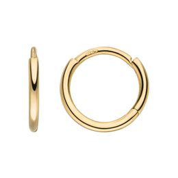 Jobo Damen Paar Creolen, 11,7mm, Gelbgold 750, gelb, Gelbgold 750, Ohrringe, 750 Gold 11 mm