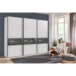 Schwebet&uuml;renschrank wimex, B:270cm H:208cm T:65cm, wei&szlig;, Spanplatte, Schr&auml;nke, "Easy Plus, Kleiderschrank Made in Germany", mit Glaseinsatz/