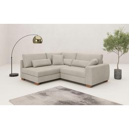 Ecksofa MR. COUCH, B:227cm H:68cm T:190cm, grau, Novaclean Avanti (100% Polyester), Wohnzimmer, Sofas, "Hilla L-Form", Mit Federkern, wahlweise mit