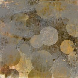 XXL-Wandbild queence, B:120cm H:120cm T:2,5cm, gold, Polyester, Wohnzimmer, Bilder, "Akustikbild Abstrakt Gold", Einfache Akustikl&ouml;sung ohne