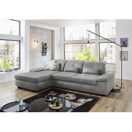 Ecksofa DIE PLANBAR, B:309cm H:85cm T:195cm, silber, 85% Polyester;15% Nylon, Wohnzimmer, Sofas, "MP-IN16012 L-Form, mit Federkern-Polsterung", inkl.