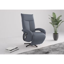 Sit & More TV-Sessel SIT & MORE, B:74cm H:112cm T:82cm, blau, Sessel, "Amica, inkl. Kopfteilverstellung & Drehfunktion", wahlweise mit 2 Motoren, Akku und