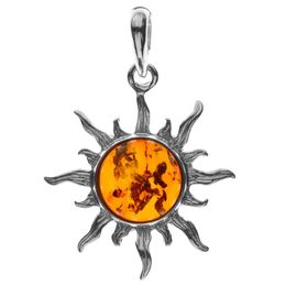 OSTSEE-SCHMUCK Damen Kettenanh&auml;nger "OSTSEE-SCHMUCK Anh&auml;nger Sonne 30 mm Anh&auml;nger Sonne 30 mm", 40 x 30mm, Silber 925 (Sterlingsilber), 3,7 g, wei&szlig;,