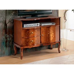TV-Board Home Affaire, B:87cm H:74cm T:37cm, braun, Holz teilmassiv, Sideboards, "TV-Board Desenzano", Breite 87 cm