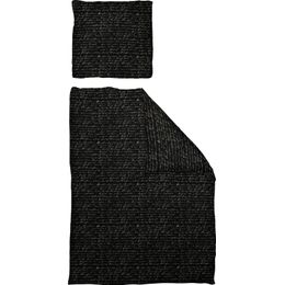 Bettw&auml;sche Adam, beige, Jacquard, Obermaterial: 73% Leinen, 27% Baumwolle, Bettw&auml;sche, "Leinenbettw&auml;sche Scribble", aus 73% Leinen & 27%