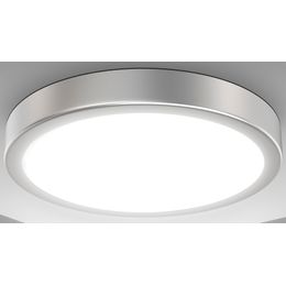 B.K.LICHT LED Deckenleuchte "BK_DL1519 LED Deckenlampe, &Oslash;28cm, 4000K neutralwei&szlig;es Licht", 1, &Oslash; 28cm H: 4cm, 1 Stk., silber, Wohnzimmer, Leuchten, 18