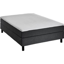 Boxbett, B:140cm L:200cm, grau, ATLANTIC HOME COLLECTION, Bettgestell und seitliche Einfassung der Matratzen: Strukturstoff, 100%