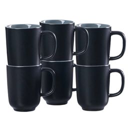 Ritzenhoff & Breker Becher "Kaffeebecher Jasper 285 ml 6er Set", schwarz, RITZENHOFF & BREKER, Trinkgef&auml;&szlig;e