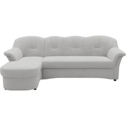 Ecksofa DOMO collection, B:231cm H:84cm T:142cm, silber, 100% Polyester, Wohnzimmer, Sofas, "Flores Schlafsofa, B/T/H: 233/142/86 cm, L-Form",