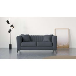 2-Sitzer Home Affaire, B:170cm H:74cm T:86cm, grau, 100% Polyester, Sofas, "MATTHEW elegantes Designsofa, Maße B/T/H: 170/86/74 cm", Steppung im