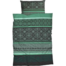 Bettw&auml;sche CASATEX, gr&uuml;n, Satin, Obermaterial: 100% Baumwolle, Bettw&auml;sche, "Giuliana", au&szlig;ergew&ouml;hnliches Design, intensive Farben