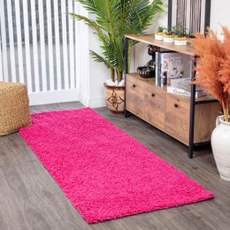 Hochflor-Teppich LIVABLISS, B:80cm H:37mm L:220cm, rosa, Kunstfaser, Teppiche, "BORACAY", Flauschig, Langflor, Weich, Wohnzimmer Flurteppich, Grau
