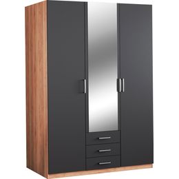 Kleiderschrank Priess, B:140cm H:193cm T:56cm, schwarz, Holzwerkstoff, Schlafzimmer, Schr&auml;nke, "Amsterdam", mit oder ohne LED-Beleuchtung