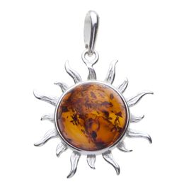 OSTSEE-SCHMUCK Damen Kettenanh&auml;nger "OSTSEE-SCHMUCK Anh&auml;nger Sonne 30 mm Anh&auml;nger Sonne 30 mm", 38 x 30mm, Silber 925 (Sterlingsilber), 4,3 g, wei&szlig;,