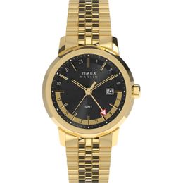 Timex Herren Quarzuhr "MARLIN GMT", gold, Armbanduhren, Armbanduhr, Herrenuhr, Edelstahlarmband, Datum, Dualzeit