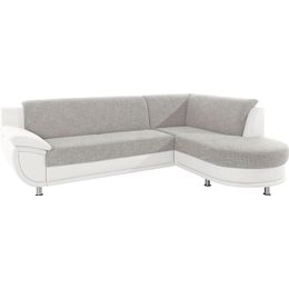 Ecksofa Trendmanufaktur, B:265cm H:85cm T:190cm, wei&szlig;, Kunstleder SOFTLUX / Struktur (77% Polyester; 23% Polyacryl);Luxus-Microfaser ALCAZAR (100%