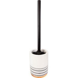 WC-Garnitur Kleine Wolke, B:11cm H:39cm L:11cm, schwarz-wei&szlig;, Bambus, Steinzeug, Reinigungsb&uuml;rsten, "Alva", WC-B&uuml;rstenhalter inkl. WC-B&uuml;rste+Stiel