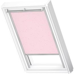 Velux Verdunklungsrollo "DKL 4659S, Motiv: Kids Rosa Sterne", FK08, stufenlos positionierbar, rosa, Kinderzimmer, Rollos, alufarbene F&uuml;hrungsschienen