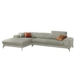 Ecksofa W.Schillig, B:343cm H:70cm T:193cm, grau, Chenille-Flachgewebe R66 (85% Polyester, 15% Nylon), Wohnzimmer, Sofas, "piedroo, Designsofa mit