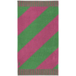 Strandtuch Seahorse, B:100cm L:180cm, pink, gewebte Ware, Baumwolle, Handtücher, "Colorblock Stripe", 100x180, für Strand und Pool, Trendy summer