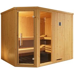 Weka Sauna "Varberg 4", ohne Ofen, (ohne Ofen), beige, Saunen, ohne Ofen