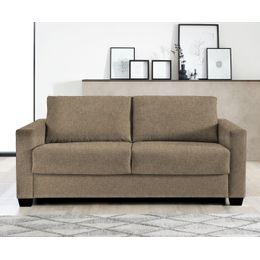 Schlafsofa Bali, B:195cm H:20cm, braun, 100% PES, Wohnzimmer, Sofas, "Denver, Dauerschläfer", in 140er und 160er Breite, inkl. Ergoflex-Unterfederung