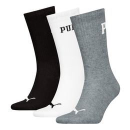 Puma Damen Socken, Gr. 39, schwarz-wei&szlig;, Obermaterial: 62% Baumwolle, 24% Polyester, 10% Polyamid, 4% Elasthan, meliert, unifarben, Socken, mit