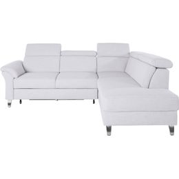 Sit & More Ecksofa SIT & MORE, B:245cm H:84cm T:194cm, silber, Wohnzimmer, Sofas, "Arngast L-Form", inklusive Kopfteilverstellung und Federkern