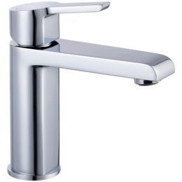 Sch&uuml;tte Waschtischarmatur SCH&Uuml;TTE, B:4,8cm, grau, Armaturen, "Vita", Wasserhahn mit Ablaufgarnitur, Mischbatterie mit Pop Up Abflussstopfen