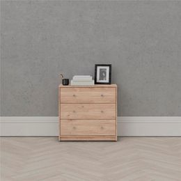 Schubkastenkommode Home Affaire, B:72,4cm H:68,3cm T:30,1cm, beige, Spanplatte, Sideboards, Stauraum, Knopfgriffe, einfache Selbstmontage, 72,4 x