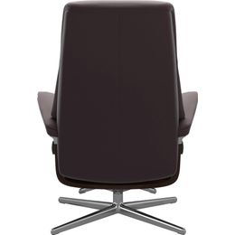 stressless "View" Set, Relaxsessel mit Hocker, mit Hocker, mit Cross Base, Gr&ouml;&szlig;e S, M & L, Holzakzent Braun