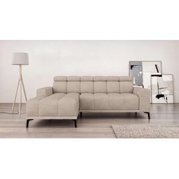 Ecksofa Home Affaire, B:249cm H:111cm T:174cm, beige, 100% Polyester, Wohnzimmer, Sofas, "CAZIE, Designsofa, L-Form, trendige Bubble-Optik", L-Form