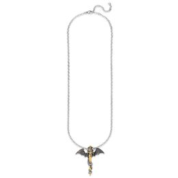 Bruno Banani Herren Kette mit Anh&auml;nger "Schmuck Geschenk Halskette Drache Schwert Kreuz Ankerette", Edelstahl, L: 55 B: 3mm, gelb, Edelstahl, B:3mm,